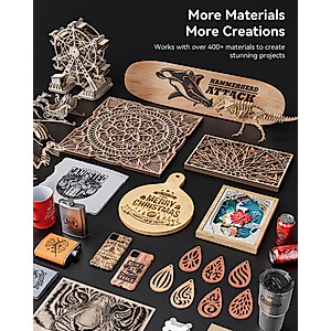 ATOMSTACK Pro Series Laser Engraver, Unibody Laser Cutter and Engraving Machine, 600mm/s High Speed Laser Engraver for Wood and Metal, Acrylic, Glass, etc.(24W-A24 Pro)