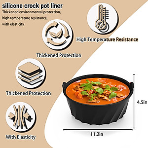 Leakproof & Reusable Slow Cooker Liners - Fits 5-6 Quart ROUND Crock-Pot - Dishwasher Safe Cooking Liner for Easy Cleanup (Red(RED(Fit 5-6 qt Round Pot)))