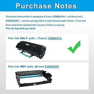 LCL Compatible Toner Cartridge Replacement for Lexmark E260A21A E260 E260d E260dn E260dtn E260dt E360 E360dn E360dtn E360d E460 E460dn E460dw E462dtn E462 E460d E460dtn (1-Pack Black)