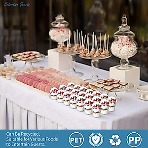 Songtaste 50 Pcs Disposable Plastic Cups,12 Oz Clear Plastic Parfait Cups with Dome Lids and No Hole,Dessert Yogurt Fruit Cups for Kids,Take Away Breakfast and Snacks,Cold Drinks,Ice Cream,Fruit Iced