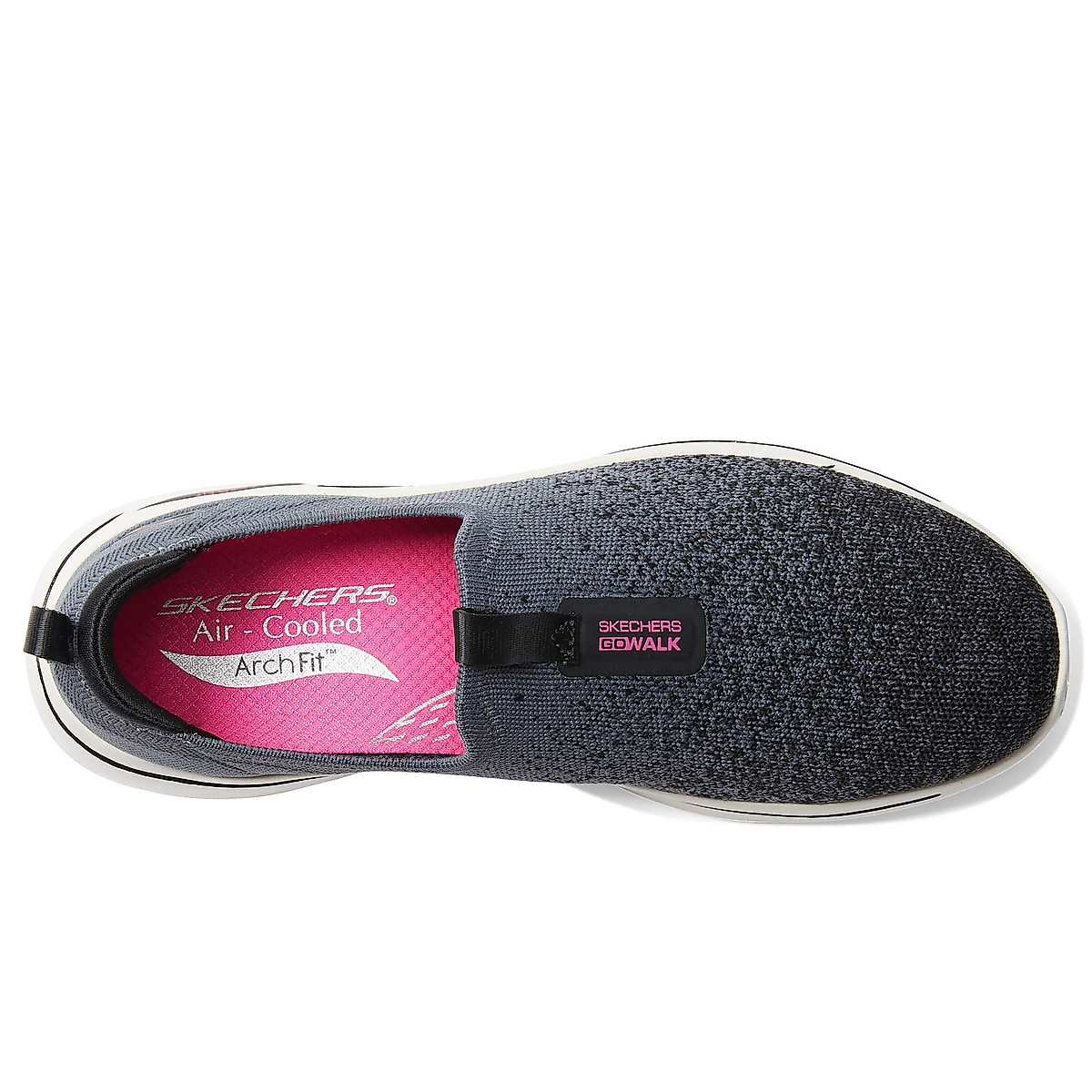 Skechers Go Walk Arch Fit - Lunar Views Black/Hot Pink 8 B (M)