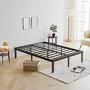 COMASACH California King Size Metal Bed Frame No Box Spring Needed, 12 Inch Noise Free Black Platform Bed Base, Easy Assembly, Heavy Duty Steel Slat Support Non Slip Mattress Foundation