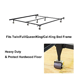 2PCS Locking Replacement Heavy Duty Steel Stem Bed Frame Wheels Casters Rollers with Socket Sleeves