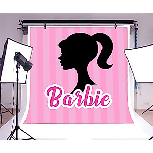 Withu Pink Party Backdrop Girls Frame Stripe Glamour Cake Table Spa Tea Time Photography Head Photo Decorations Banner Background