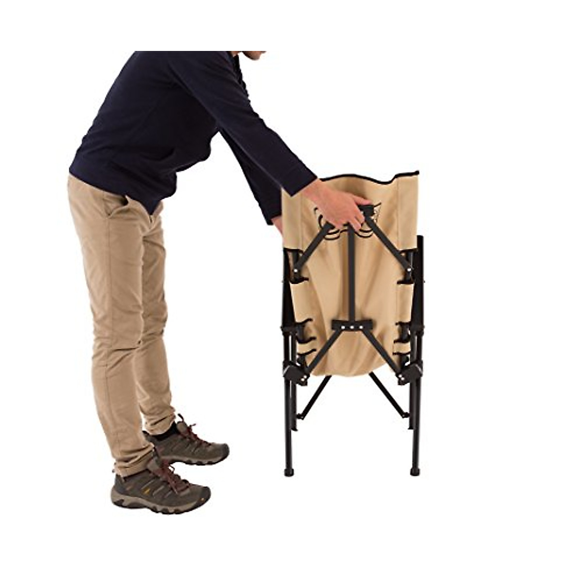 Coleman 2000032523 Ray Chair, Beige (Amazon Exclusive Color), 3 Levels of Reclining, Foldable, High Back