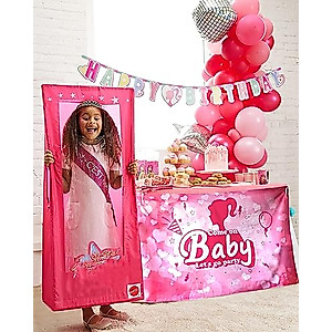 Hot Pink Party Backdrop for Girls Women Princess Birthday, Dazed Engaged, Baby Shower Decorations Bachelorette Party Photo Background Decoration, Come On Baby Let’s Go Party Banner, 71x43 inch