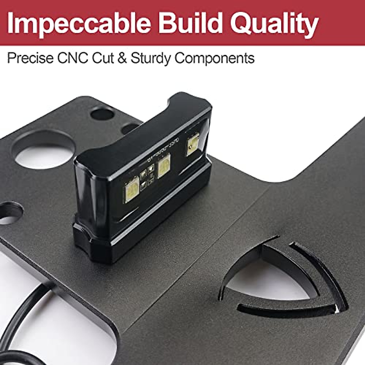 StarknightMT ATV UTV License Plate Holder with Light