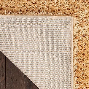 Nourison Lush Shag Modern & Contemporary Gold 7'10" x 9'10" Area -Rug, Easy -Cleaning, Non Shedding, Bed Room, Living Room, Dining Room, Kitchen (8x10)" }