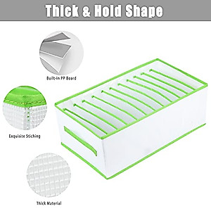 bella4home - 3Pcs Foldable Closet Organizers and Clothes Storage Bins Washable Divided Fabric for Drawer Organizer of Jeans, T-shirts, Underwear, Socks Linen Organizer, Pink