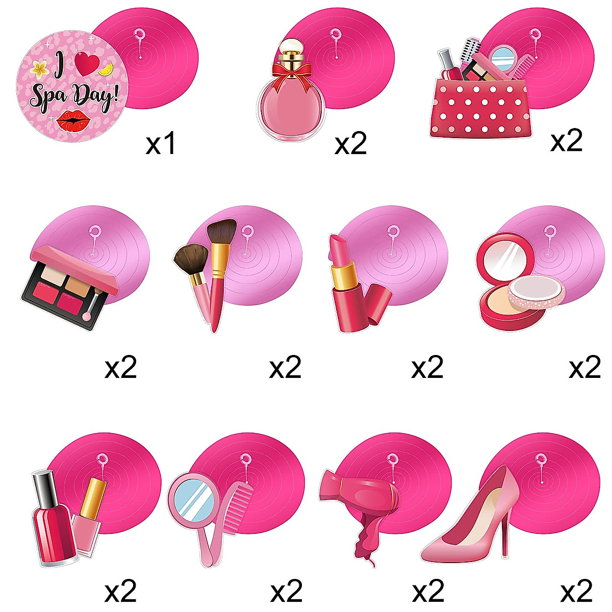 30 Pieces Spa Day Hanging Swirl Decorations, Makeup Party I Love Spa Sign Foil Swirls Ceiling Decor Cutout Card for Girl Women Nail Birthday Theme Party Baby Shower Supplies