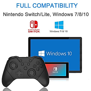 GCHT GAMING Switch Pro Controller for Nintendo Switch/Switch Lite/PC Support Wakeup, Turbo, Remote Gamepad with Joystick, Gyro Axis, Double Vibration Functions (Black)