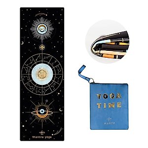 Mantra Yoga Travel PRO 1.5mm - Foldable Fitness & Exercise Mat with Bag | Lightweight, Compact & Eco-Friendly | Non-Slip & Washable | For All Types of Yoga | 72" L x 24" W