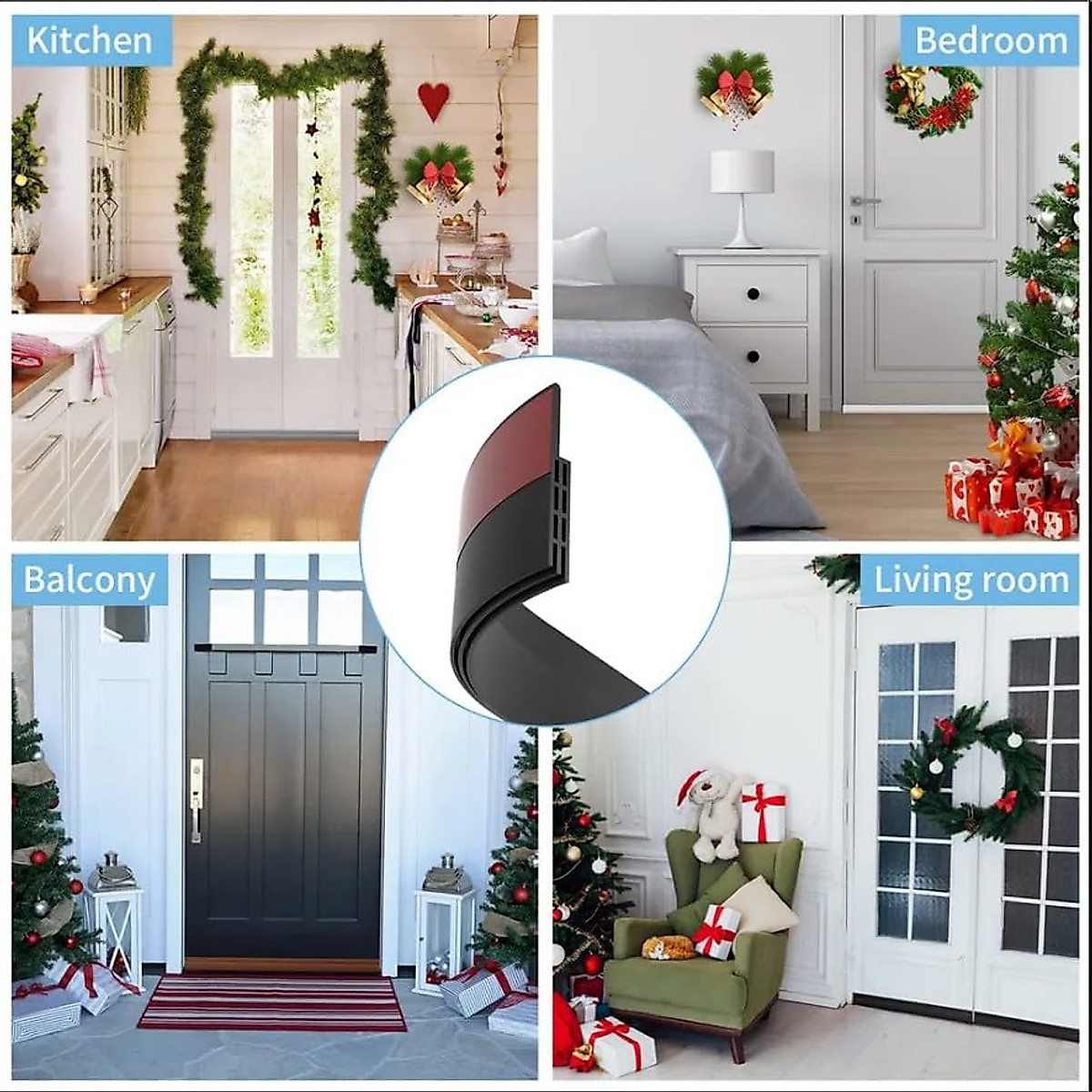 IN2CA Bottom of Door Draft Stopper - Weather Stripping Door Seal for Exterior & Interior Doors - Garage Window Blocker Noise Dust Insulation Draft Guard - Pack of 2 (White, 2" W x 39" L)