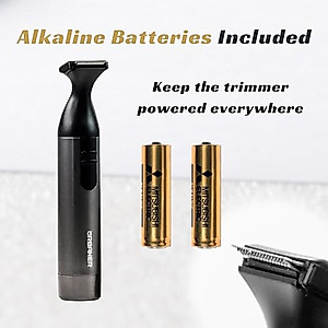 URBANER Mustache Edger, Battery Operated, Waterproof Compact Beard Trimmer for Men, Portable Clipper for Travel Grooming, Gift for Men, Length Adjustable, MB-042