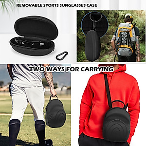 Hat Travel Case+Sunglass Case, Hard Hat Case for Baseball Caps Hat Storage for Travel with Carrying Handle & Shoulder Strap, Hat Organizer Holder Protects Up to 6 Hats for Traveling & At-Home Storage