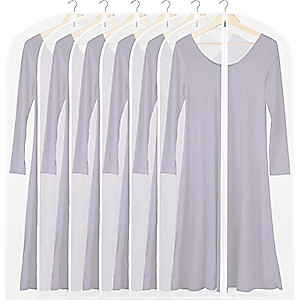 6 Pack - Simplehouseware 50-Inch Translucent Garment Bags with Zipper for Suits, Dresses, Costumes, Uniforms