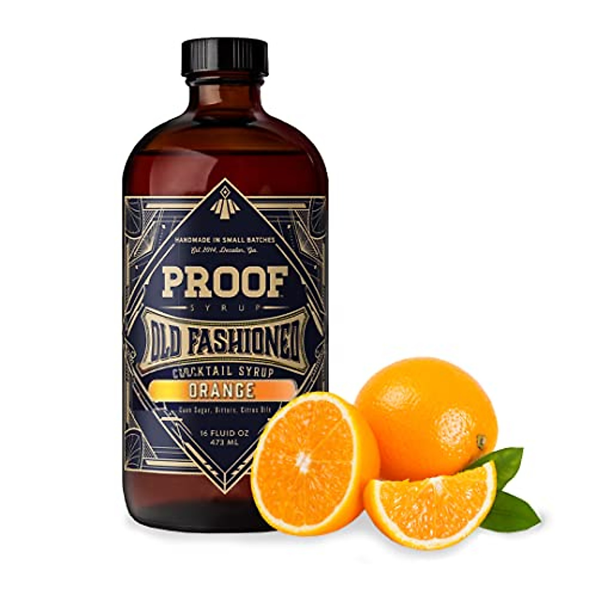 Old Fashion Cocktail Mix - Made with Real Ingredients & Cane Sugar - Orange Flavor - Fast, Easy, Delicious, Handcrafted Cocktail Syrup - - 16oz - 1 Bottle
