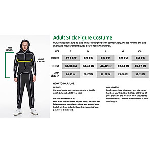 HSCTEK Led Light up Stick Figure Costume Adult, Halloween Stick Man Costume for Men Women(Yellow,XL)