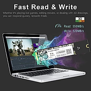 Realohas SATA SSD 1TB 3D TLC Hard Drive with Tools for MacBook Air Late 2010, Mid 2011 A1370 (EMC 2393/2471), A1369 (EMC 2392/2469)