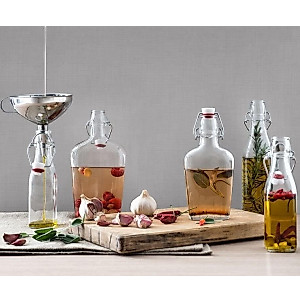 Bormioli Rocco Fiaschetta Glass 8.5 Ounce Pocket Flask, Set of 2