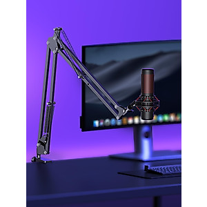 InnoGear Boom Arm Microphone Mic Stand for Blue Yeti HyperX QuadCast SoloCast Snowball Fifine Shure SM7B and other Mic, Medium