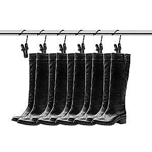 Boot Hanger for Closet, Laundry Hooks with Clips, Boot Holder, Hanging Clips, Portable Multifunctional Hangers Single Clip Space Saving for Jeans, Hats, Tall Boots, Towels (Black, 48 Pieces)