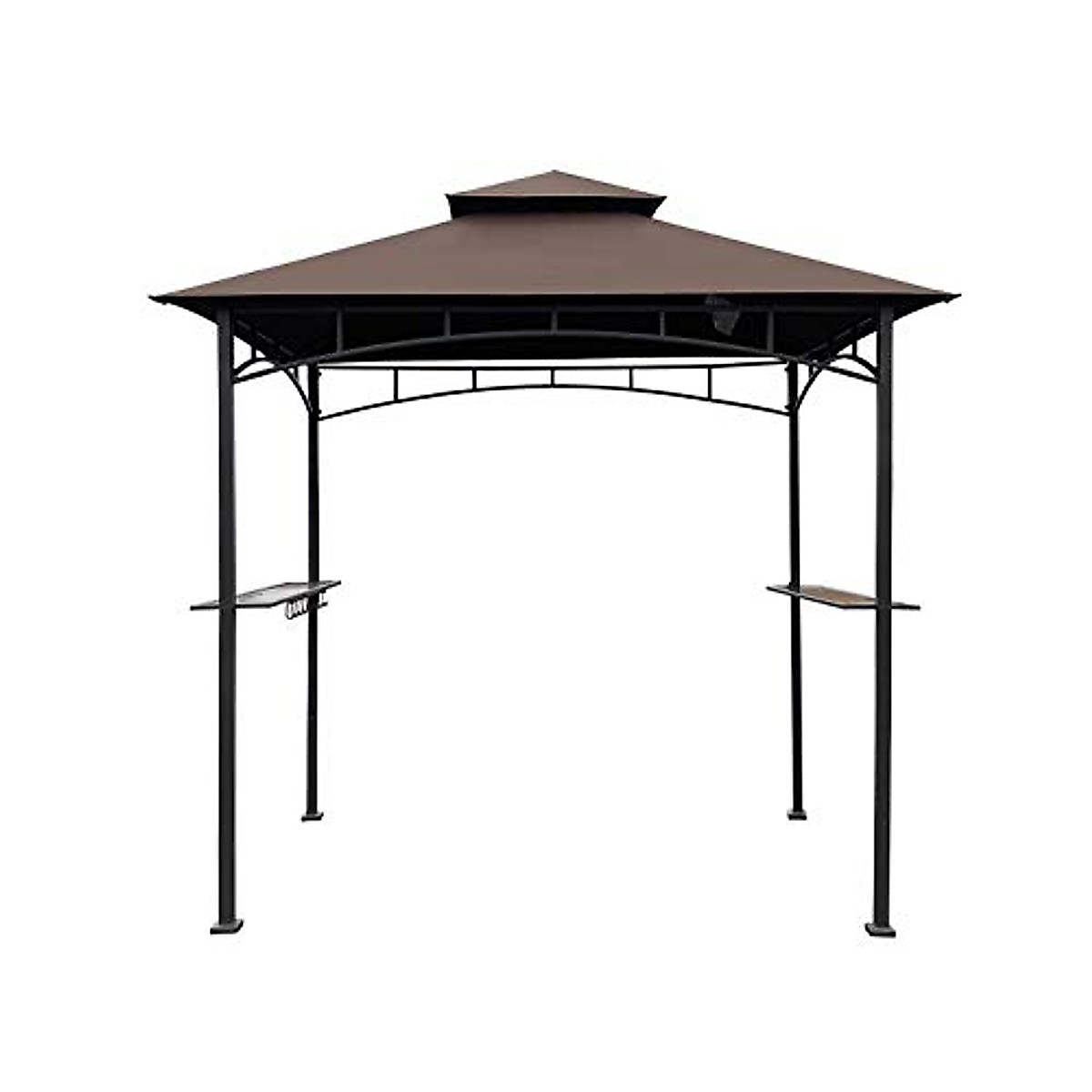 APEX GARDEN Replacement Canopy Top CAN ONLY FIT for Model #L-GZ238PST-11 8' X 5’ Bamboo Look BBQ Grill Gazebo (Canopy Top Only) (Brown)