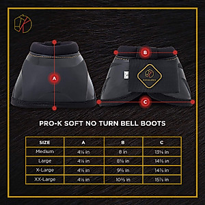 Kavallerie PRO-K Soft No Turn Bell Boots Ultimate Hoof Protection, with Anti-Spin Fastening System, Durable & Prevents Overreaching