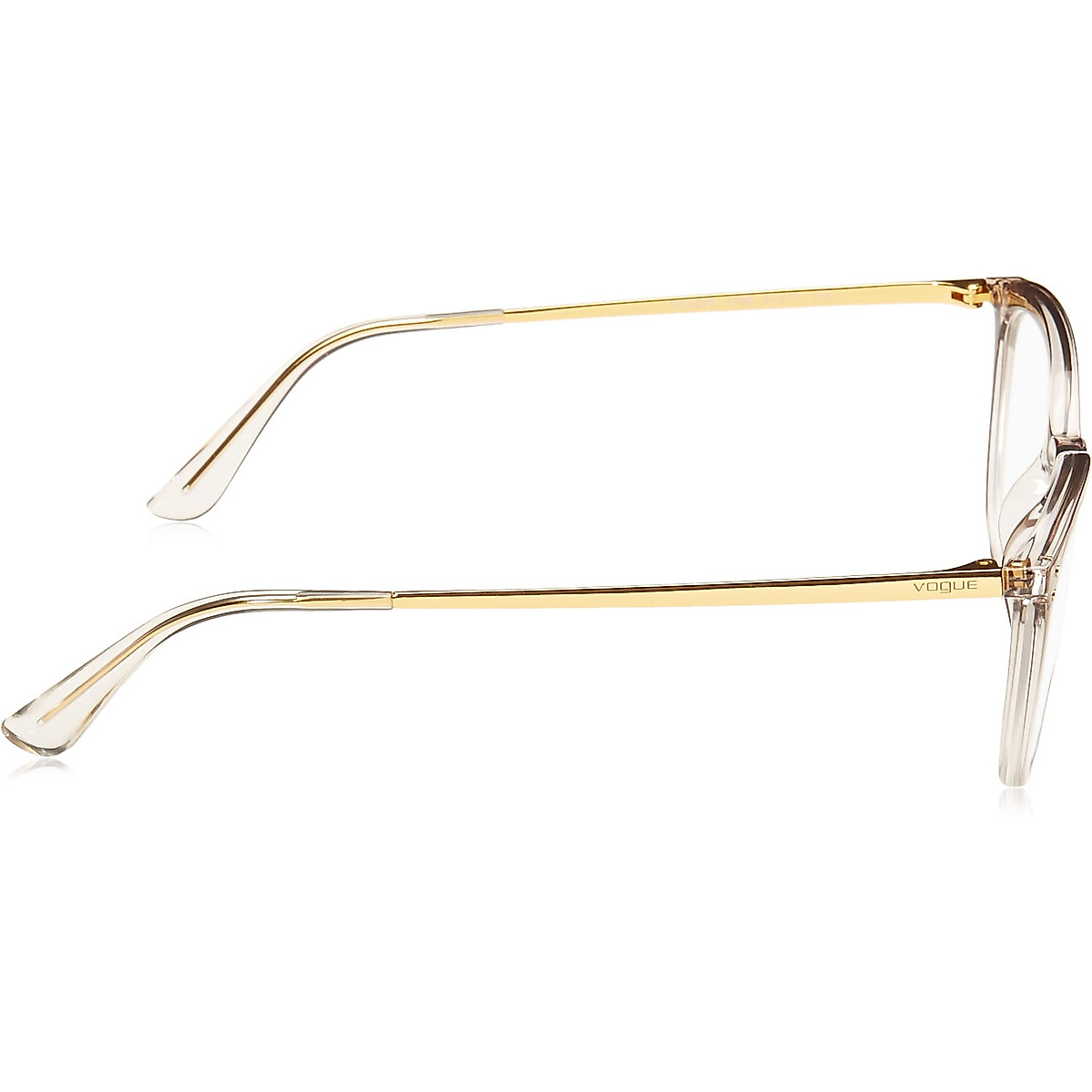 Vogue Eyewear Women's VO5276 Cat Eye Prescription Eyeglass Frames, Grad Brown/Crystal/Demo Lens, 53 mm