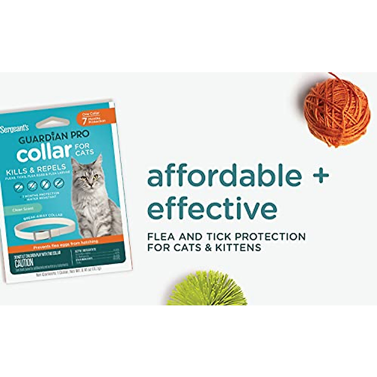 Sergeant's Guardian Pro Flea & Tick Cat Collar, 1 Count
