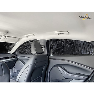 GalaxyAutoShield Custom Fit Reflective Windshield Sun Shade for 2021 2022 2023 2024 Ford Mustang Mach-E Mache 4Door, Insulated Window Sunshade Privacy Accessories Blockout UV Reflector Protection