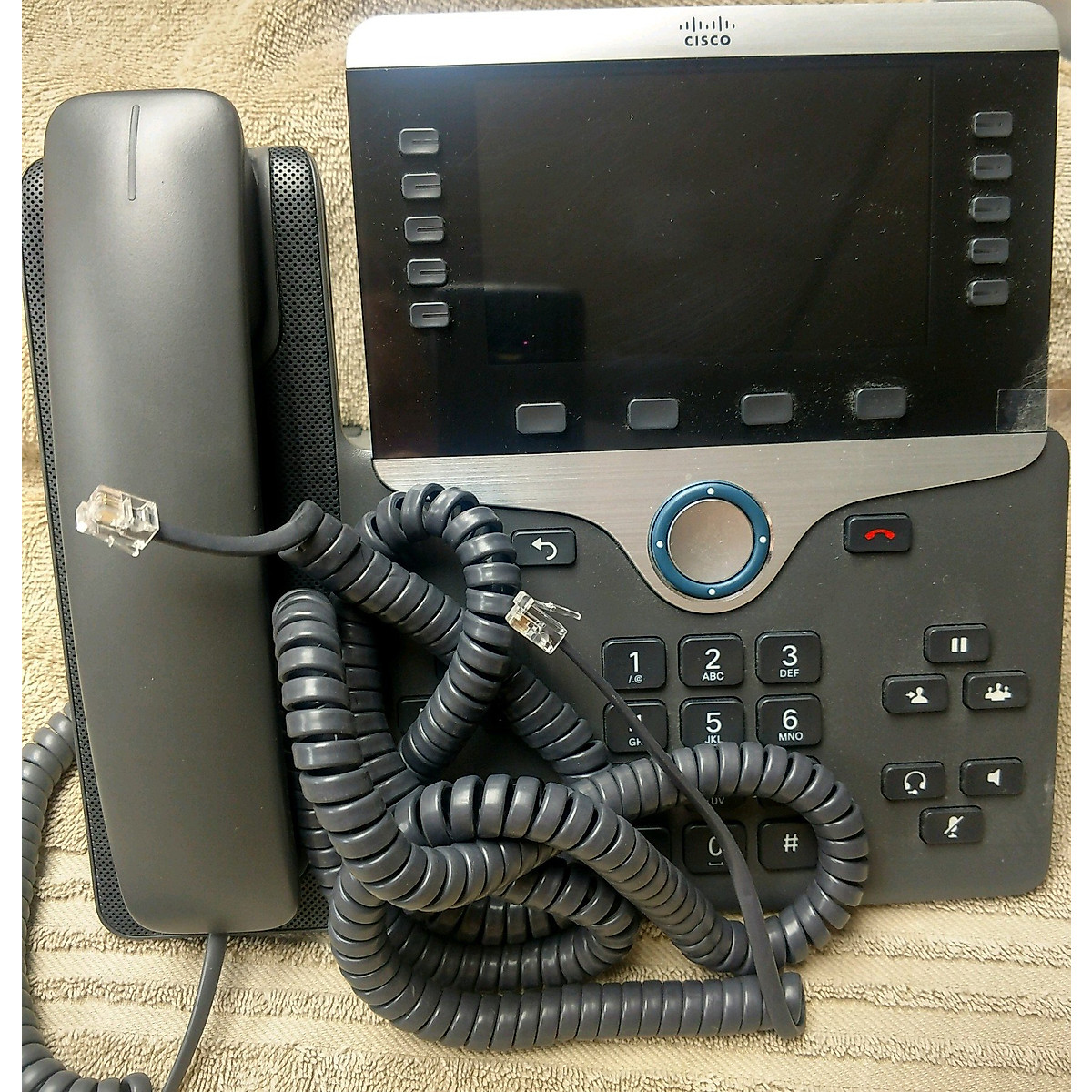 DIY-BizPhones Gray 25' Ft Long Handset Receiver Cord Compatible with Cisco IP Phone 7800 7900 8800 SPA Series 7841 7861 7940 7942 7960 7962 8811 8841 8851 Charcoal Curly Coil