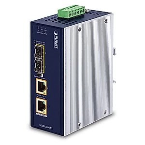 IGUP-2205AT Industrial 2-Port 100/1000X SFP to 2-Port 10/100/1000T 802.3bt PoE++ Media Converter