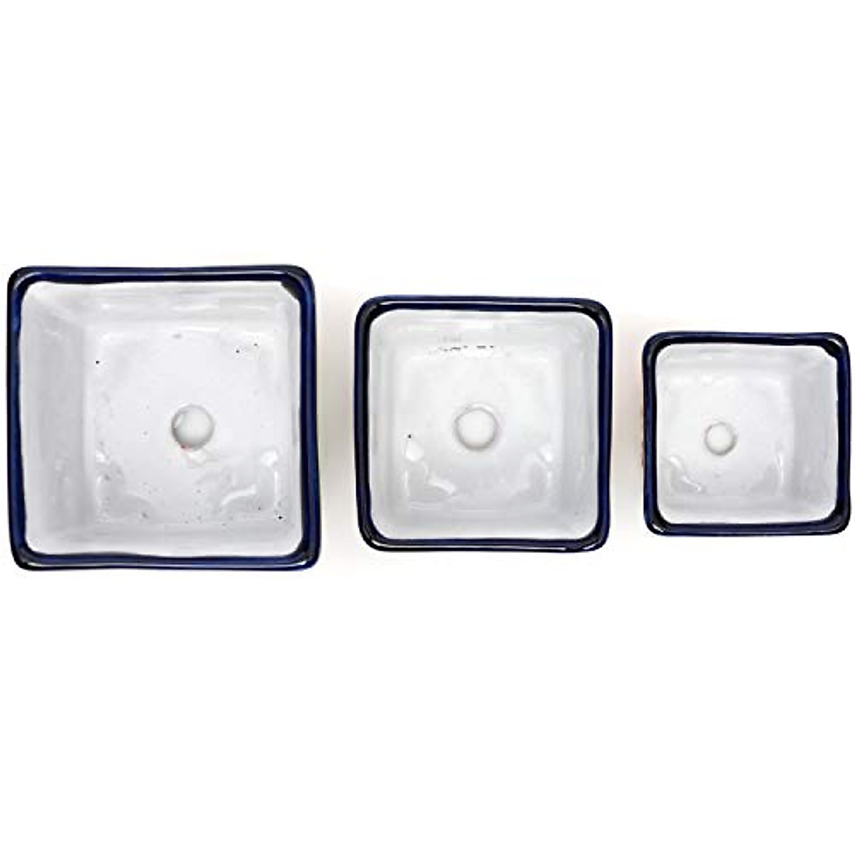 Enchanted Talavera Handmade Mexican Pottery Talavera Ceramic 3 Piece Set Succulent Pot Set Mini Flower Planter Cactus Pot Home Office Desk Décor Gift Small Shelf Desk Window Pottery (Multi-Color)