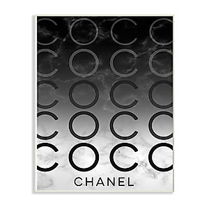 Stupell Industries Black and White Ombre C and O Typography on Marble Wall Plaque, 10 x 15, Multi-Color
