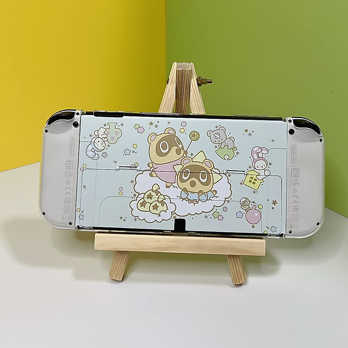 ENFILY Cute Case Compatible with Nintendo Switch OLED 2021, Animal Party Dockable Case Cover, Ergonomic Soft TPU Grip Case for Joycon, Sparkle Skin Set