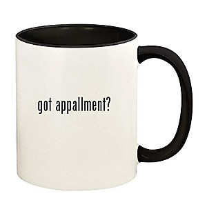 Knick Knack Gifts got appallment? - 11oz Ceramic Colored Handle and Inside Coffee Mug Cup, Black