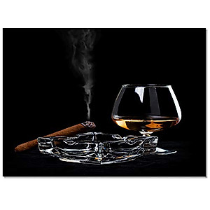 Non-Slip Area Rugs Room Mat- Ashtray Cigar Wine Glass Unhealthy Habit Home Decor Floor Carpet for High Traffic Areas Modern Rug Kitchen Mats Living Room Pads, 2'7''x5