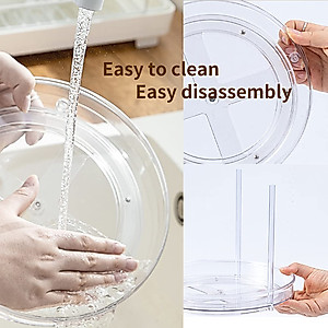 2 Tier Lazy Susan Organizer for Cabinet, 9-Inch Clear Lazy Susan Turntable for Cabinet Organizer, Skincare Organizer , Spice Storage Containers