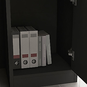 DiDuGo Reception Desk Front Desk Reception Counter, L Shaped Reception Room Table with Storage, Keyboard & Shelves and Drawer, for Salon Office Black (55.9”W x 32.3”D x 48.4”H)