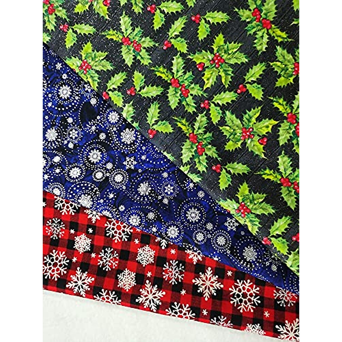 PUMCRAFT Sewing Fabric 6pc 32cm x 25cm Glitter Christmas Skating Snowflakes X'Mas Silver Stamping Vivid Bundle Cotton Fabric Patchwork Tissue Telas DIY - 6pcs 32cm X 25cm Fabric Patchwork Craft