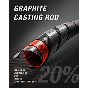 Ghosthorn Graphite Fishing Rod and Reel Combo, Bait Casting Telescoping Fishing Pole Collapsible Portable Travel Kit with Carrier Bag for Freshwater Fishing Gift for Men Women