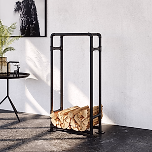 pamo Firewood Rack - OTTO - Heavy Duty Industrial Pipe Firewood Rack Indoor and Outdoor for Fireplace/Firepit - firewood holder outdoor - fire wood holder indoors - Wood Rack