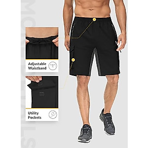 BALEAF Men's Mountain Bike Shorts 3D Padded Loose-fit MTB Cycling Bike Shorts Men Pockets Black/Grey L