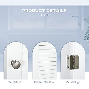 HOMCOM Tall Bathroom Storage Cabinet/Freestanding Linen Tower with 3-Tier Open Adjustable Shelf, White