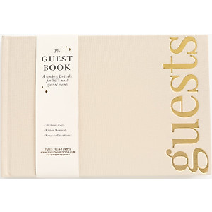 Guest Book: Beautiful Keepsake for Life’s Special Events - Sign In Book for Wedding Reception, Baby Shower, Funeral and Vacation Home - 100 Pages, Ribbon Bookmark and Gold Foil