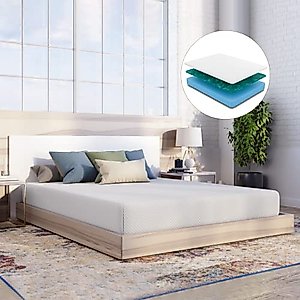 Loosh Twin Size Mattress, 8" Cool Gel Memory Foam Mattress Moisture Wicking Fabric, Cool Sleep & High-Density Orthopedic Support & Comfort - CertiPUR-US Certified, Bed in Box