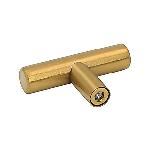 goldenwarm Knobs for Dresser Drawers Brushed Brass Cabinet Knobs - LS201GD Contemporary Cabinet Hardware Knob 2" Overall Length Gold Cabinet Drawer Handles 30 Pack