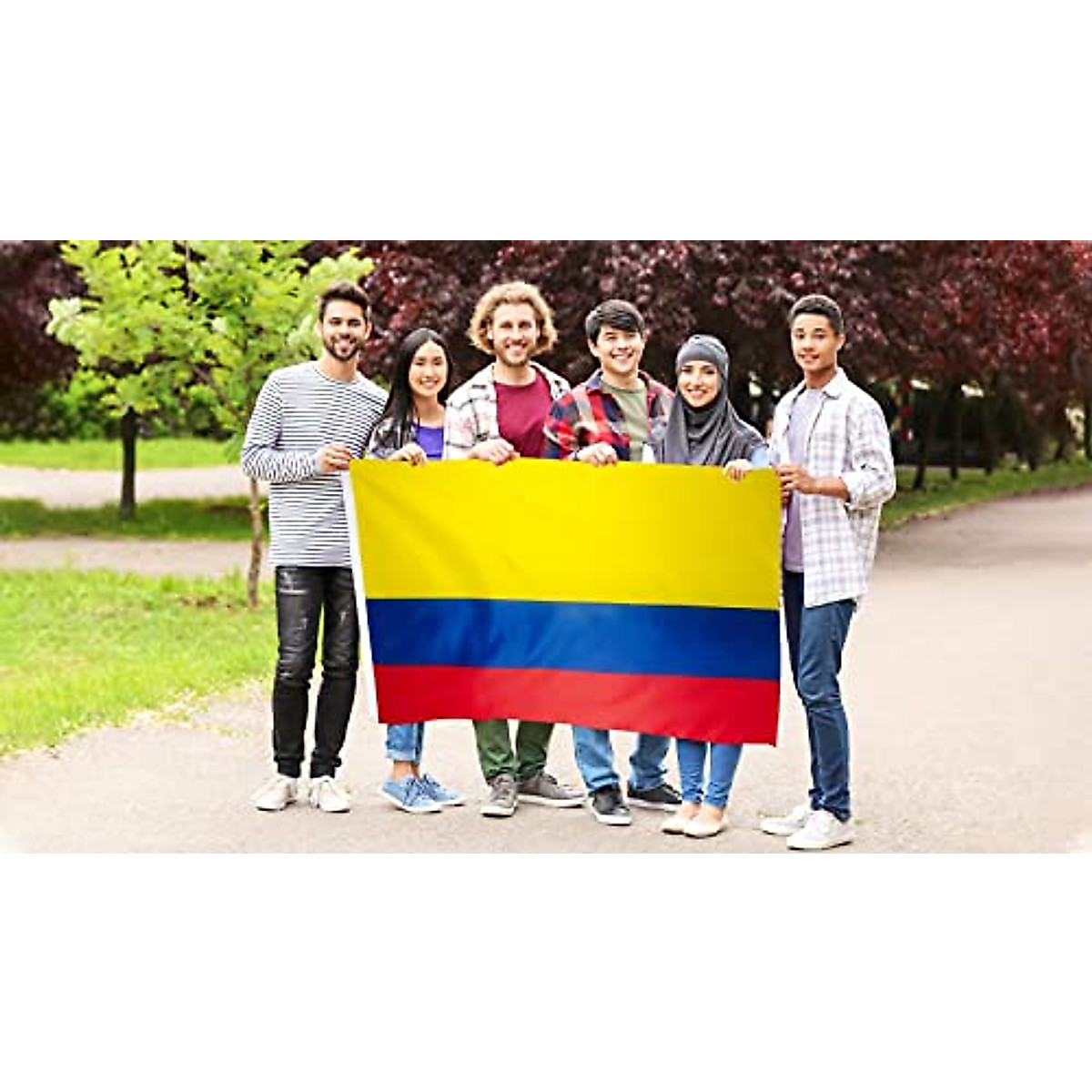 DANF Colombia Flag 3x5 Ft Thick Polyester, Fade Resistant, Brass Grommets, Canvas Header, Double Sided Colombian National Flags 3 X 5 Feet