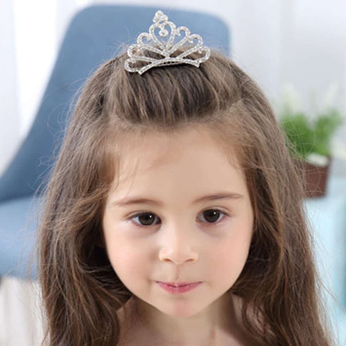 Honbay Princess Tiara Comb, Flower Girls Crystal Rhinestone Crown Hair Comb Hair Accessories